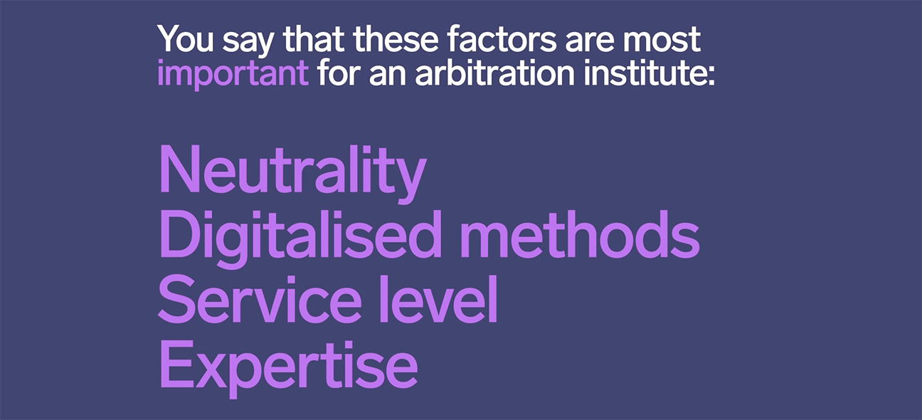 Survey shows: most important features of an arbitration institute - SCC ...
